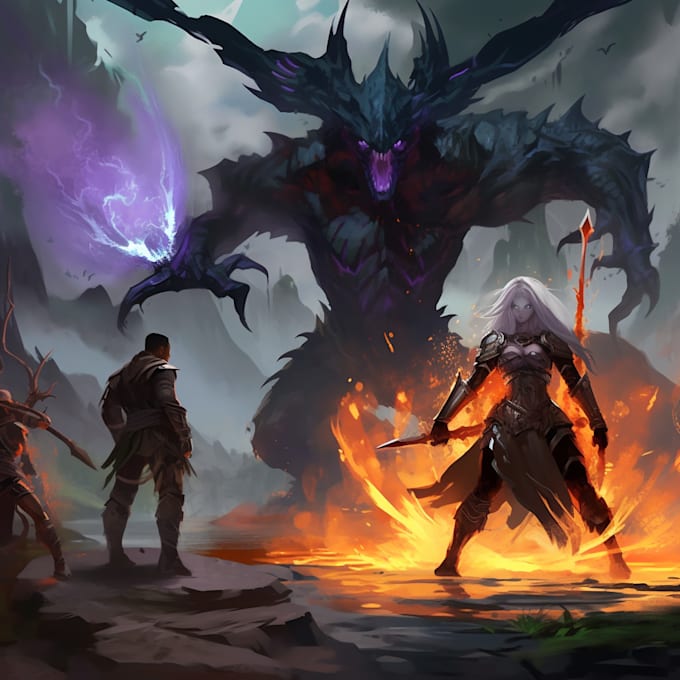 Draw splash art and fantasy concept art dnd illustrations by Aarfahasni ...