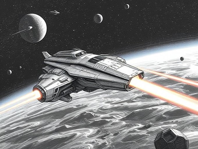 Draw sci fi art and spaceship design by Emartthews | Fiverr