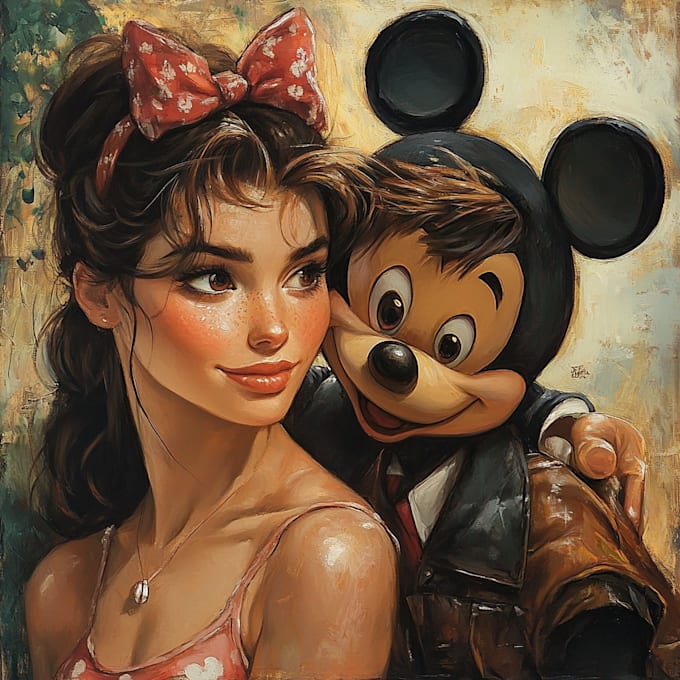 Draw cartoon disney couple portrait by Broldarnom | Fiverr