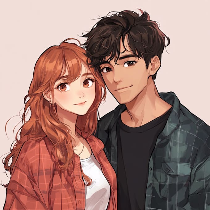 Unique fanart ,oc ,couple in anime style for you by Keyse02 | Fiverr