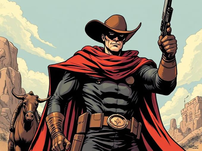 Draw superhero art illustration comic page in western style by ...