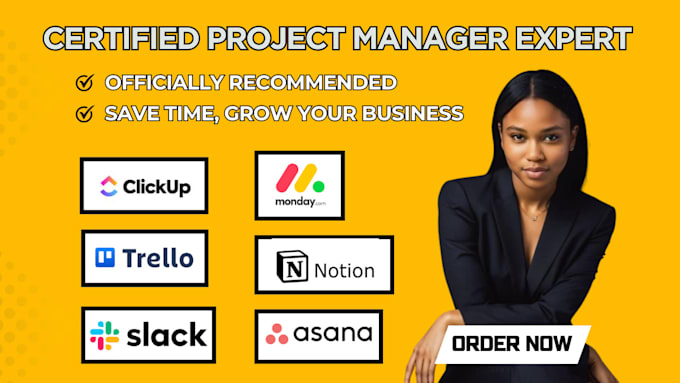 Do project management on clickup, monday, trello, monday crm, asana, slack crm by Bimbo_web | Fiverr