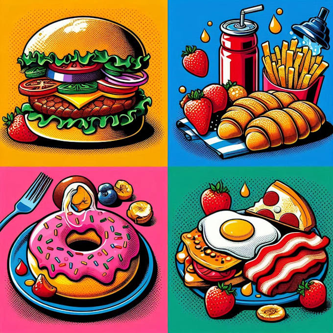 Design food pop art of your food pop art by Ramieber | Fiverr