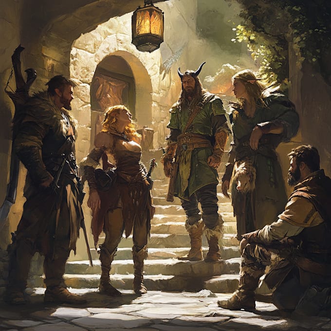 Make fantasy dnd art, monster character, game art, sheet, and dnd party ...