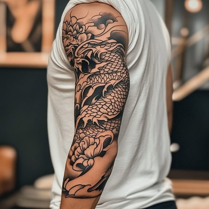 Create sleeve tattoo design in geometric style by Groupseors | Fiverr