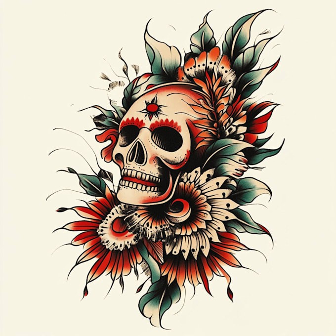 Draw a american traditional tattoo design for you by Frekpeck | Fiverr