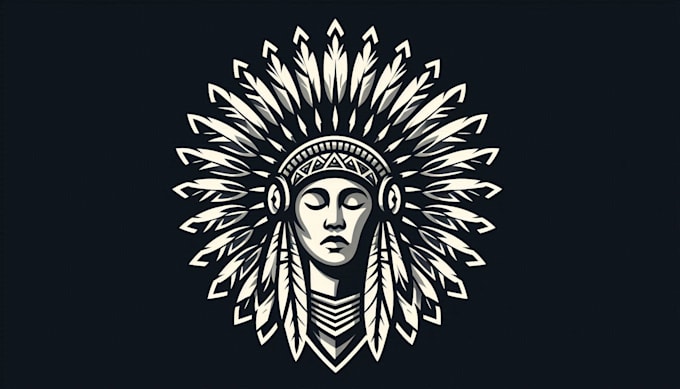Do native indian american head headdress mascot logo by Bettieharn | Fiverr