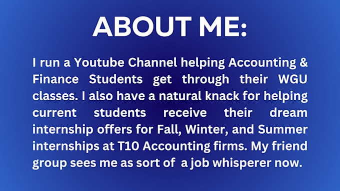 Write a resume for wgu and snhu students to land an internship or ...