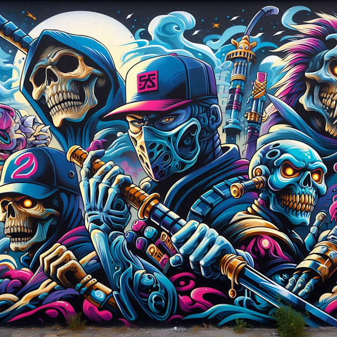 Do graffiti designs, murals and wall arts by Cyndaneas | Fiverr