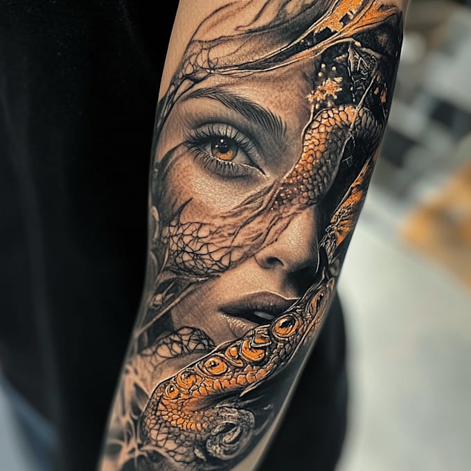 Create custom realistic tattoo design, tattoo sleeve by Arionnahall ...