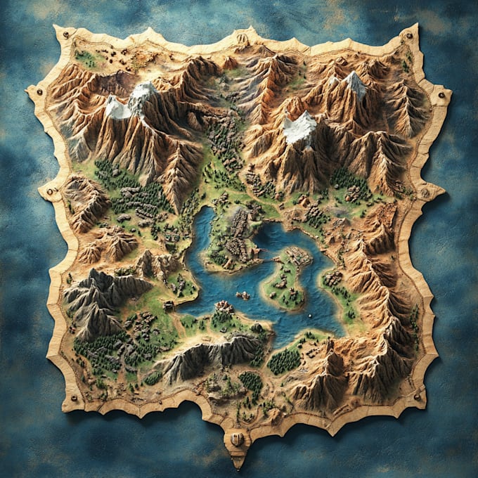Make fantasy map illustration for dnd, novels, games, maps and cities ...