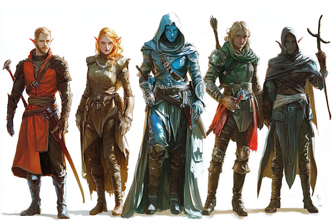 Draw dnd art, fantasy character, creature, and dnd party by Abebikemoer ...