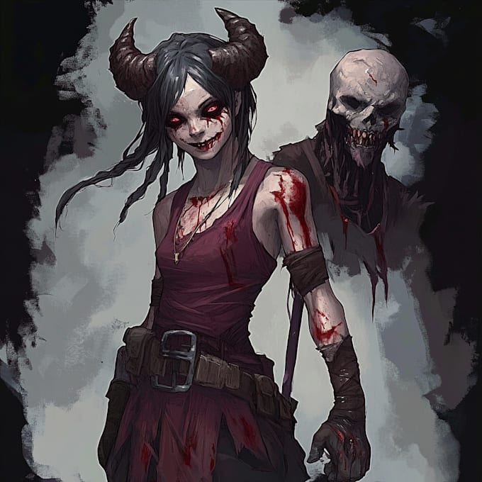 Draw fantasy horror character and concept art by Synallasis | Fiverr