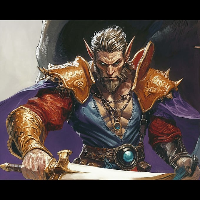 Draw dnd, fantasy character and dnd character art for you by Synallasis ...