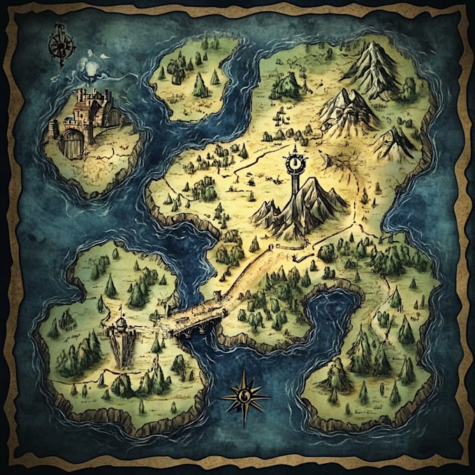 Do fantasy map illustration for dnd, novels and games by Tremonhart ...