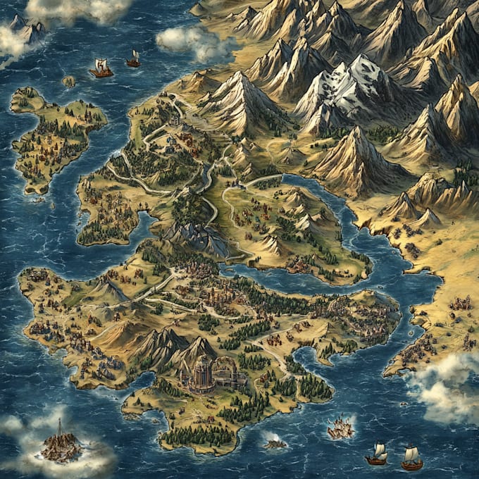 Make artistic fantasy map, sci fi map for you by Erickahjack | Fiverr