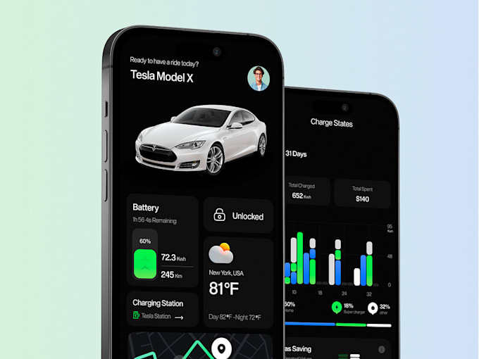 Build ev charging app, charging app, gps app, eld app, vpn app, car tracking app by Ruaikulumali ...