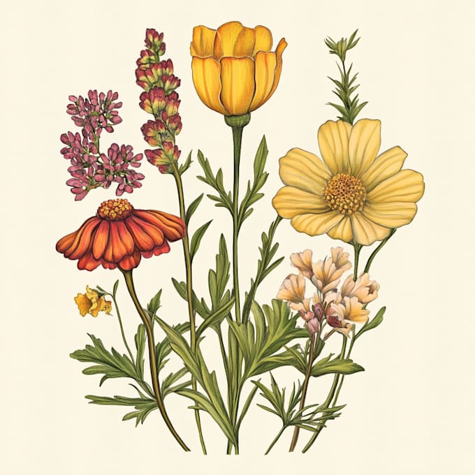 Draw animal and botanical illustrations by Andreaka25 | Fiverr