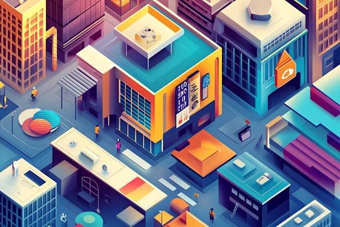 Draw 2d isometric illustration by Oeviaranch | Fiverr
