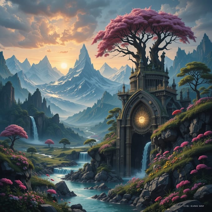 Fantasy landscape art concept art by Agatidas | Fiverr