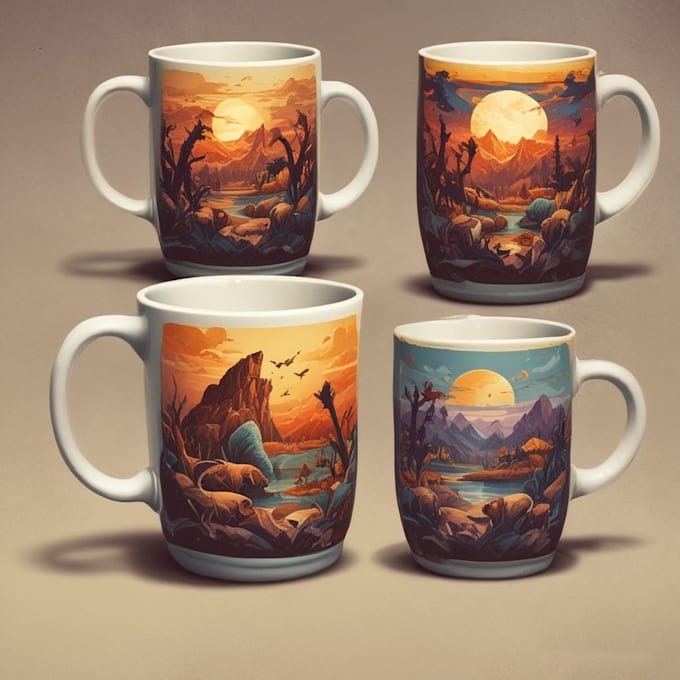Create custom coffee mug design or cup design by Therochus | Fiverr