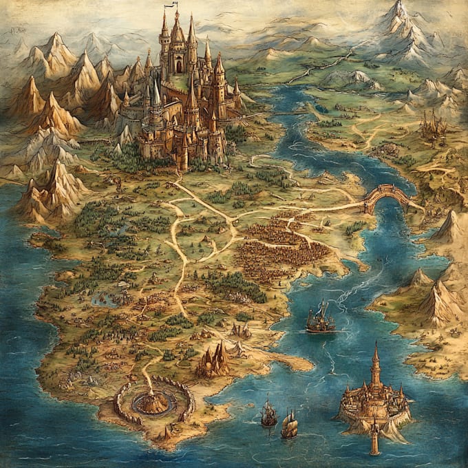 Make a high quality fantasy map by Worthsteele | Fiverr