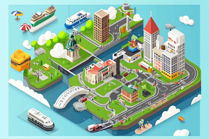 Draw a unique vector map or isometric map by Maurerkins | Fiverr