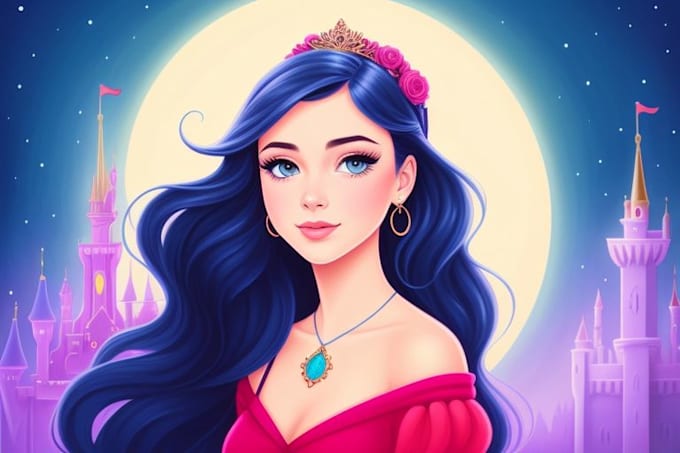 Draw you a beautiful portrait in disney cartoon style by Vestrese50 ...