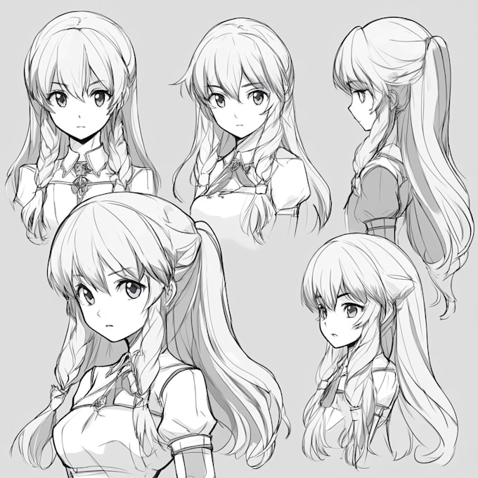Draw anime character sheet reference design for your avatar, oc, by ...
