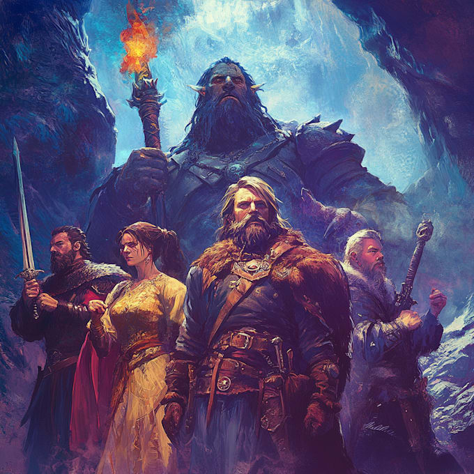 Create dnd party art illustration by Jarreyers | Fiverr