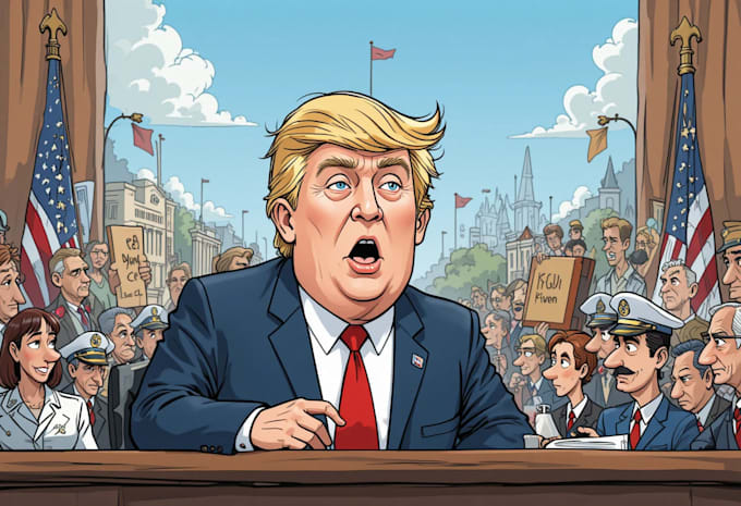 Create funny political cartoons by Rhinodsama | Fiverr