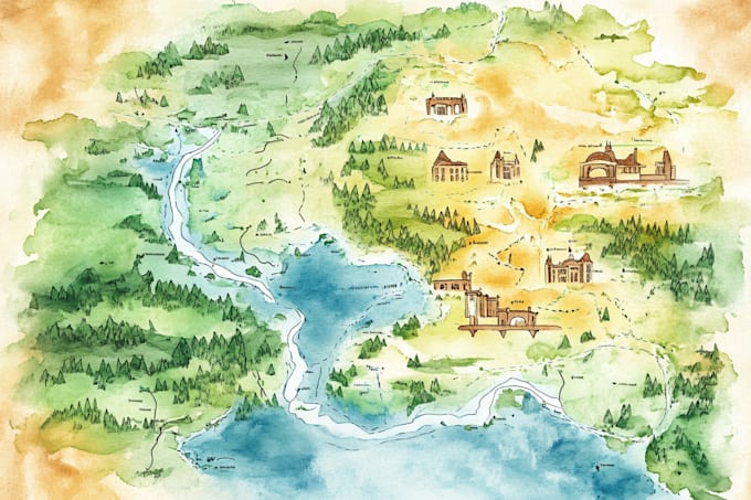 Create vector map illustration hand drawn by Wiloouwer | Fiverr