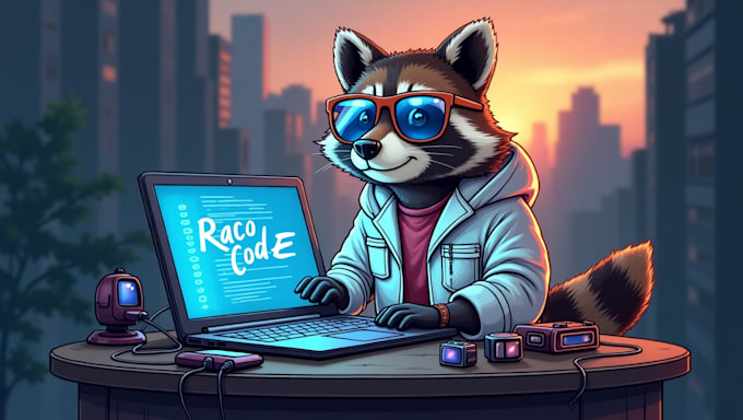 Do raccoon software engineer mascot design by Amith_abert | Fiverr