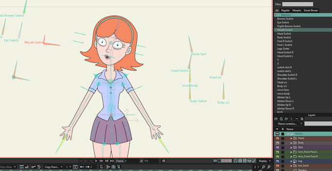 Rig 2d characters in moho 14 for animation and games by Vas_animstudios ...