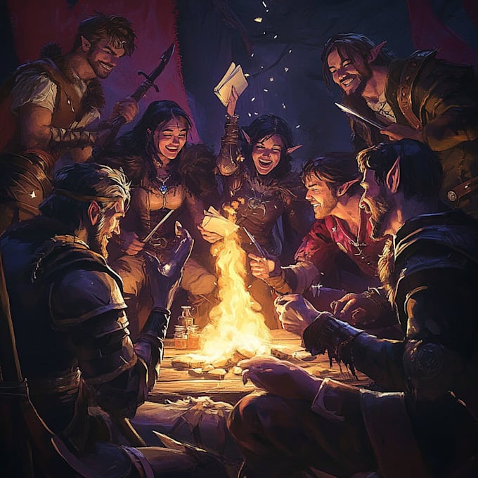 Dnd party art and dnd character illustration by Isabelinde | Fiverr