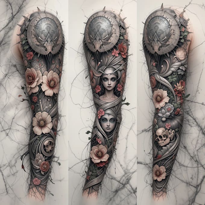 Create custom tattoo design, tattoo sleeve by Mdraselkhatun | Fiverr