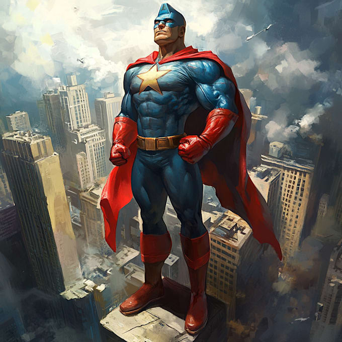 Create concept art superhero character by Cuxopotamus | Fiverr