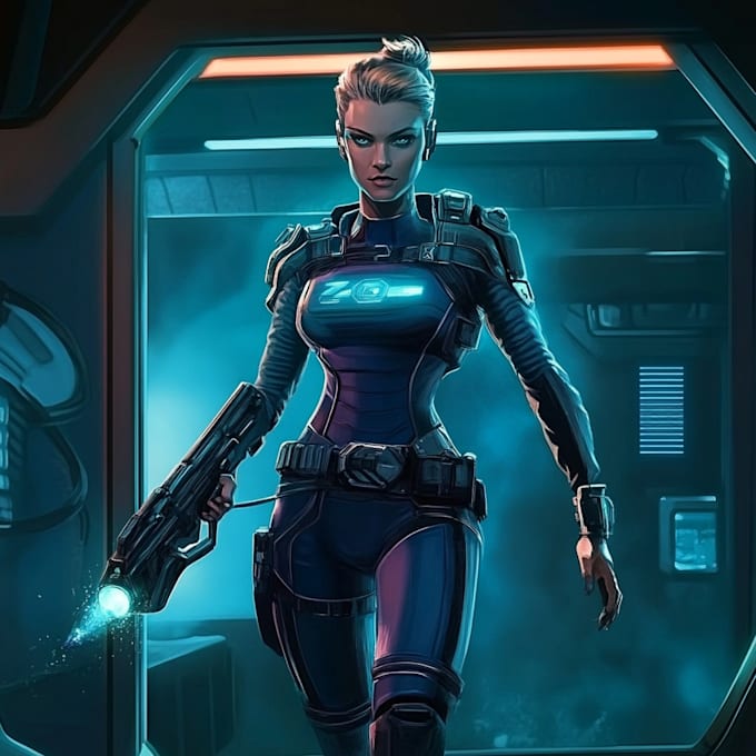 Sci fi character illustration or sci fi character by Hensaar | Fiverr