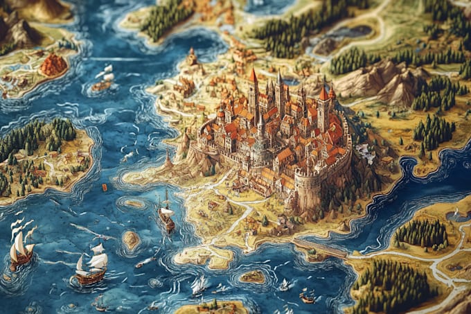 Make fantasy map design and fantasy city for you by Daionemes | Fiverr