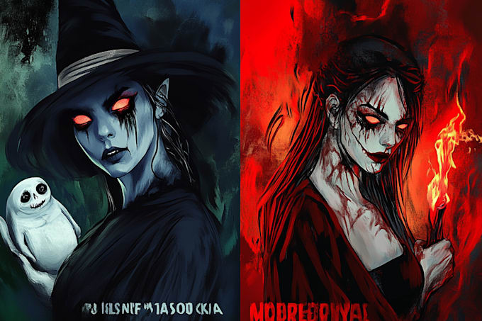 Draw horror and dark fantasy illustrations by Tamytricoone | Fiverr