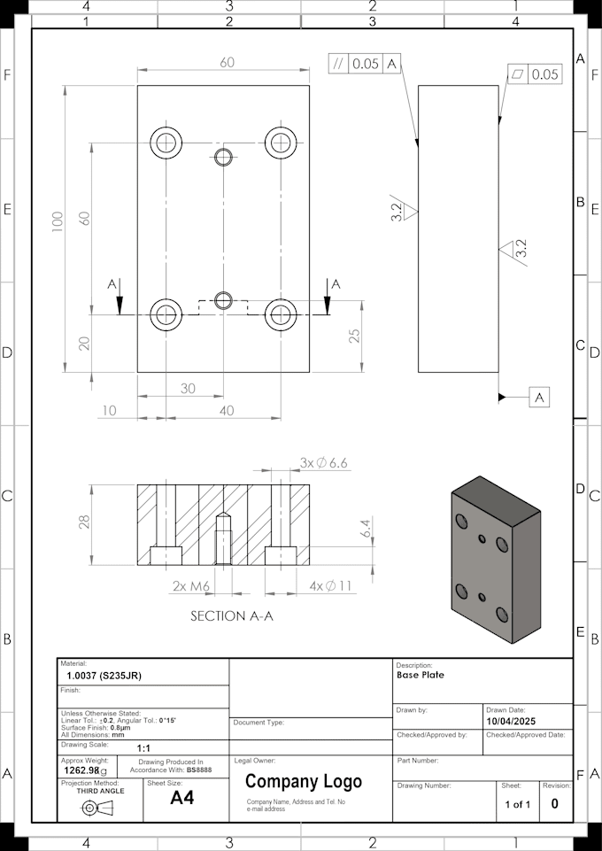 Create detailed technical drawings for manufacturing of your design by ...