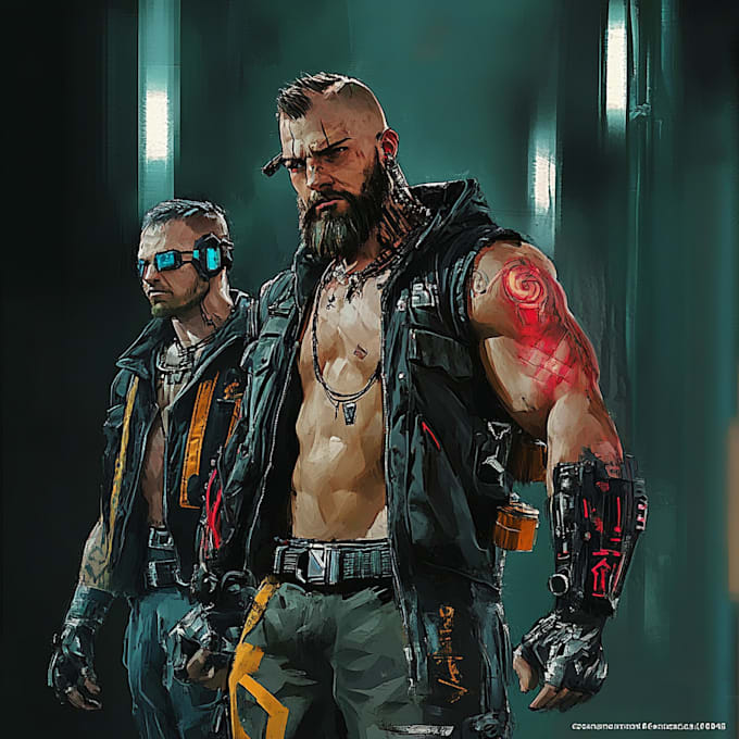 Create cyberpunk and fantasy character splash art by Kareefhouni | Fiverr