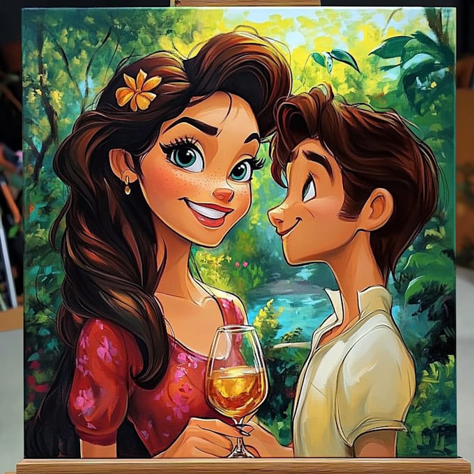 Illustrate unique disney portrait painting by Jolienavarro | Fiverr