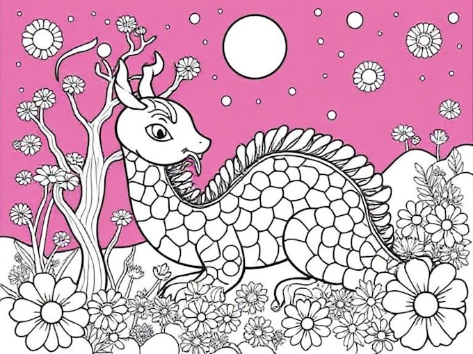 Draw coloring book pages for children and adults by Theoleneung | Fiverr