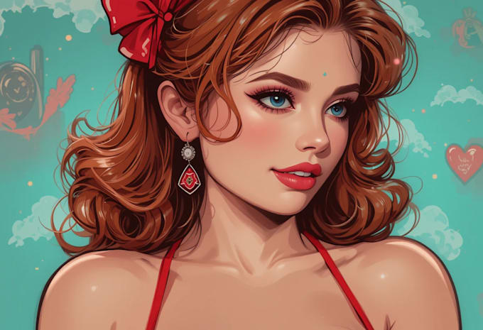 Draw a cute and sexy pin up pinup girl by Briceraves | Fiverr
