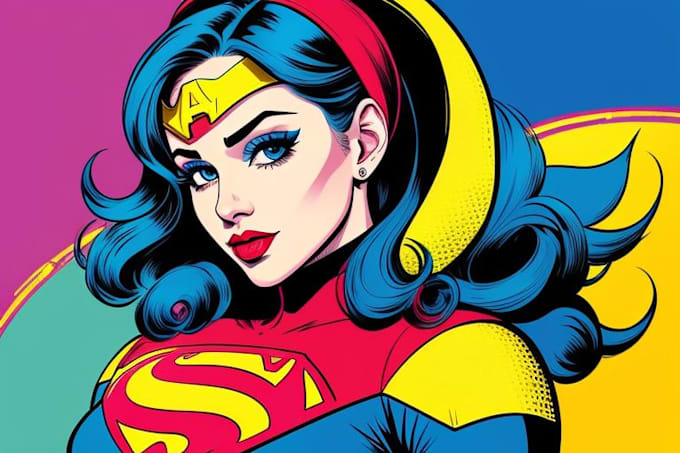 Draw a superhero pop art portrait by Pandrine62 | Fiverr