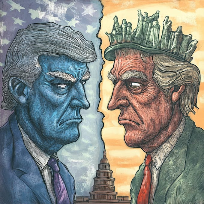 Illustrate your political cartoon by Rumican | Fiverr