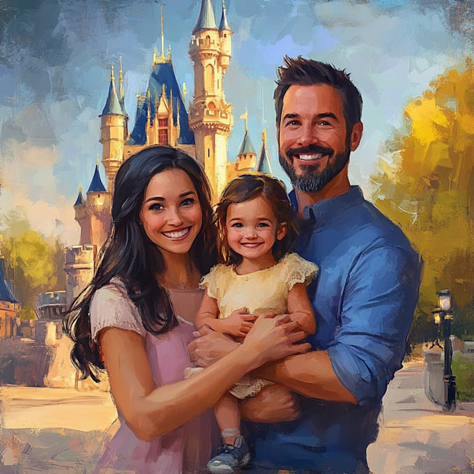 Design a professional disney family portrait by Solomowen74 | Fiverr
