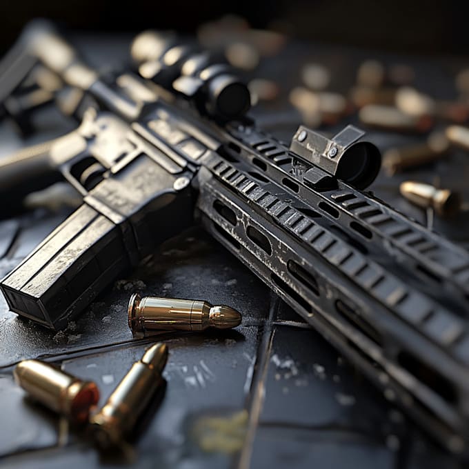 Make a 3d weapon illustration for gaming by Avarieellis | Fiverr