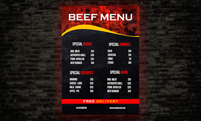 Design attractive restaurant menu, food menu design by Vj_pro | Fiverr